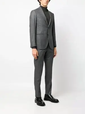 D4.0 Pinstripe-pattern Single-breasted Blazer - Grey