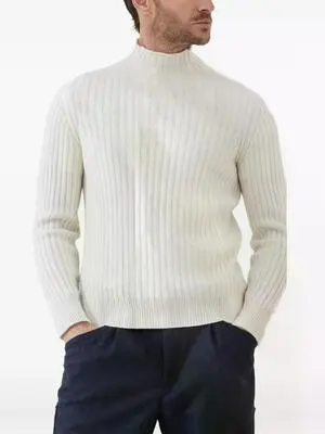 Brunello Cucinelli Brunello Cucinelli High Neck Ribbed Sweater Neutrals