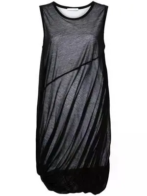 Helmut Lang Bubble Sheer Overlay Dress - Black