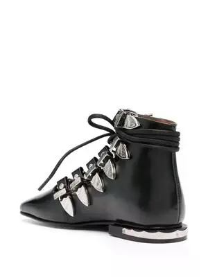 Toga Leather Lace-up Ankle Boots