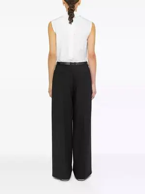 JIL SANDER Belted Wool Palazzo Pants