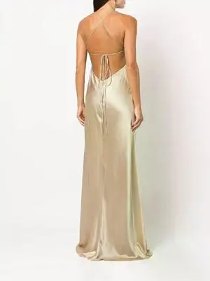 Michelle Mason Silk Cut-out Detail Gown - Gold