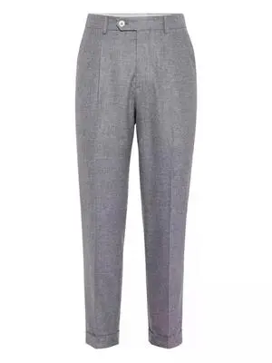 Brunello Cucinelli Flannel Tailored Trousers - Grey