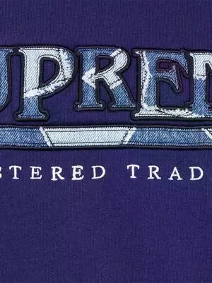 Supreme Denim-print Logo Hoodie