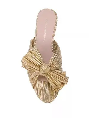 LOEFFLER RANDALL Emilia Pleated Knot Mules - Gold