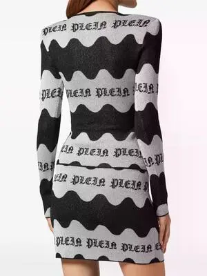 Philipp Plein Wave-jacquard Long-sleeve Top