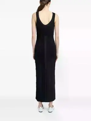 Proenza Schouler Ellis Ribbed Maxi Dress With V-neck - Black