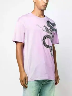 Philipp Plein Embellished Snake-print T-shirt