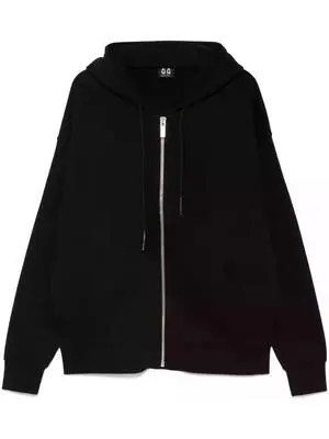 44 LABEL GROUP Full Zip Hoodie With Drawstring Hood - Black