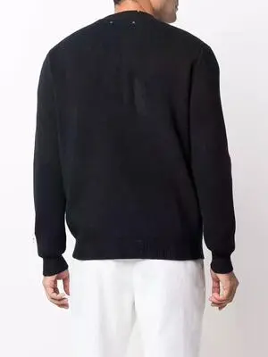 GOLDEN GOOSE Distressed Cotton Blend Round Neck Sweatshirt