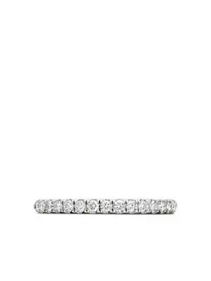 David Yurman 18kt White Gold Cable Collectibles Diamond Stack Ring