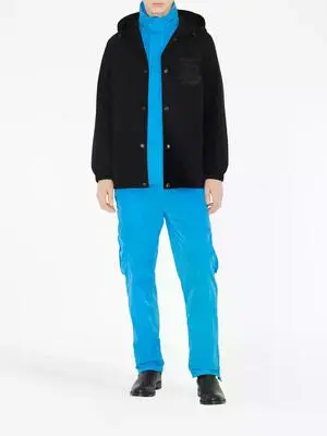 Burberry Hooded Jacket With Logo Print - Black