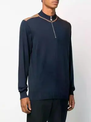 BILLIONAIRE Zip Collar Silk-cotton Jumper