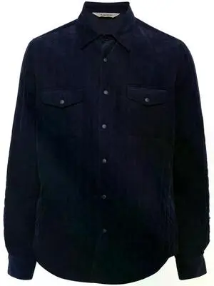 Aspesi Padded Velvet Shirt Jacket - Blue