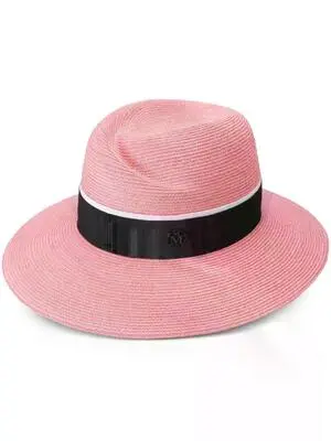 MAISON MICHEL Virginie Straw Fedora Hat - Pink