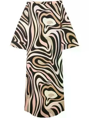 Emilio Pucci Marmo-print Boat Neck Dress