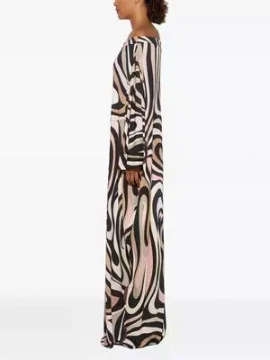 Emilio Pucci Marmo-print Boat Neck Dress