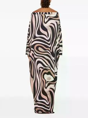 Emilio Pucci Marmo-print Boat Neck Dress