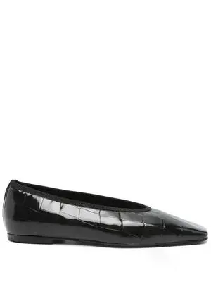 TOTEME Croc-embossed Ballerina Flats
