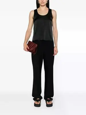 Maje Silk Sleeveless Round Neck Vest Top - Black