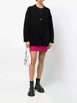 Prada V-neck Cable Knit Cardigan