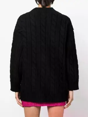 Prada V-neck Cable Knit Cardigan