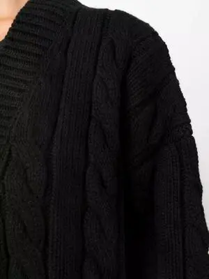 Prada V-neck Cable Knit Cardigan