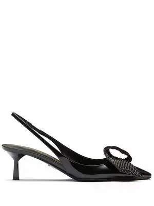 Prada 55mm Crystal-embellished Slingback Pumps