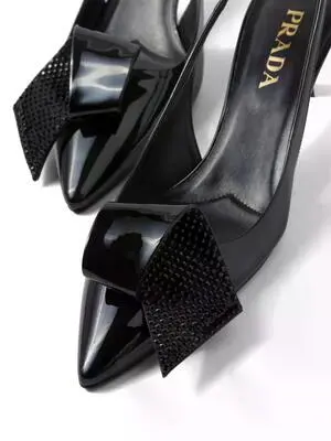 Prada 55mm Crystal-embellished Slingback Pumps