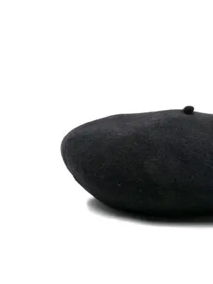 MAISON MARGIELA Four Stitches Wool Beret - Black
