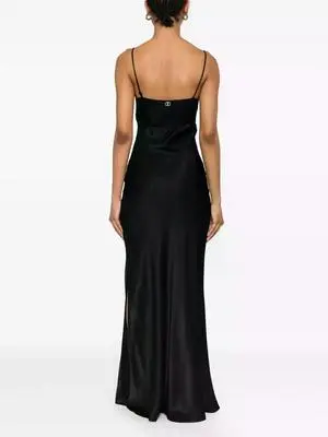 TWINSET Satin Maxi Dress With V-neck And Spaghetti Straps