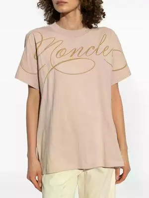 Moncler Embroidered Cursive Logo T-shirt