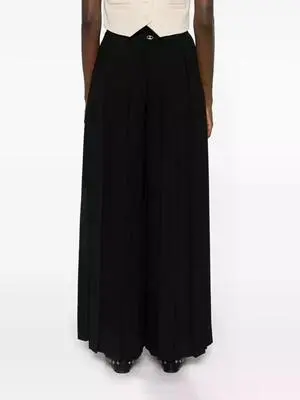 TWINSET Pleated Crepe Wide-leg Trousers
