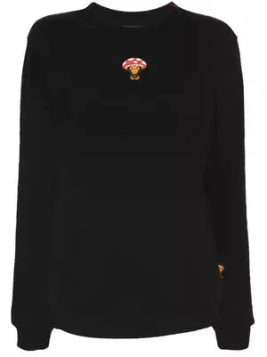 A BATHING APE Crew Neck Sweatshirt With Graphic Print - Black