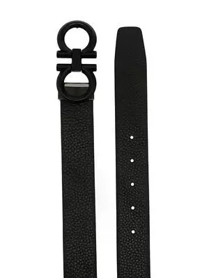 FERRAGAMO Reversible Gancini Belt - Black