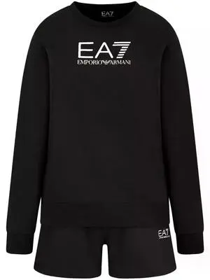 EA7 Logo Print Track Shorts