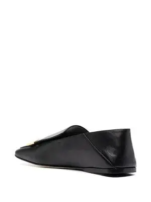 SERGIO ROSSI Square-toe Loafers With Gold-tone Hardware
