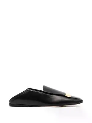 SERGIO ROSSI Square-toe Loafers With Gold-tone Hardware
