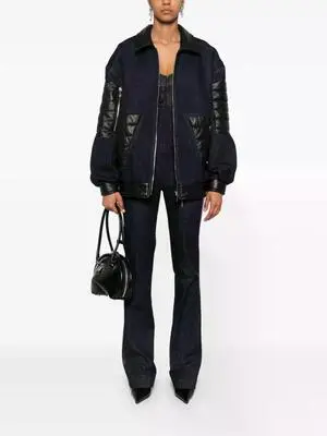 MITILIANE COUTURE High-waisted Jeans With Leather Trim