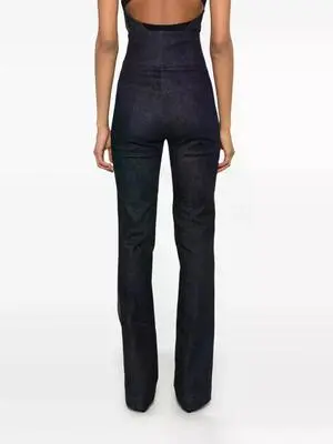 MITILIANE COUTURE High-waisted Jeans With Leather Trim