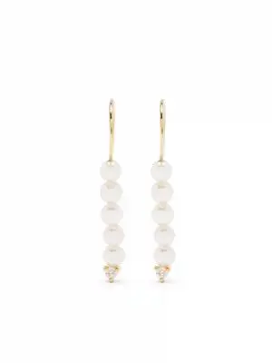 Mizuki 14kt Akoya Pearl And Diamond Earrings - Gold