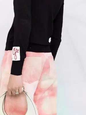 GOLDEN GOOSE Logo Patch Fine Knit Jumper