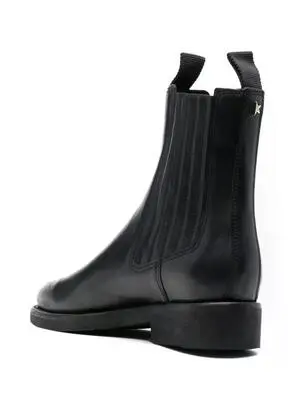 GOLDEN GOOSE Logo Charm Leather Boots