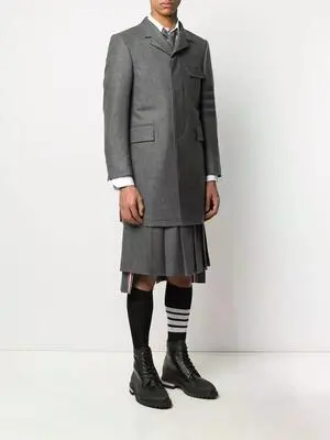 Thom Browne Flannel 4-bar Classic Chesterfield Overcoat