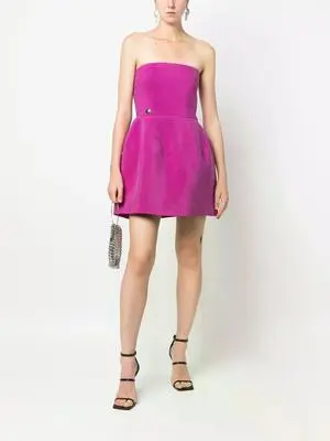 Philipp Plein Strapless Silk Mini Dress