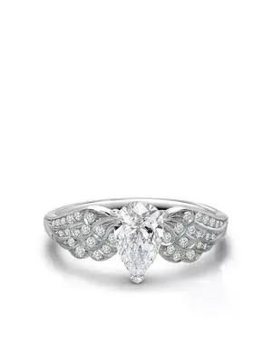 PRAGNELL Platinum Pear Shaped Diamond Tiara Ring - Silver