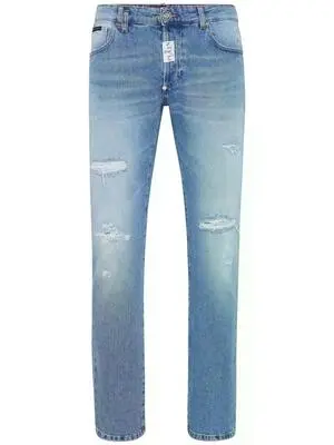 Philipp Plein Distressed Straight-leg Jeans