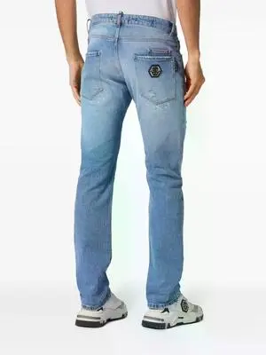 Philipp Plein Distressed Straight-leg Jeans