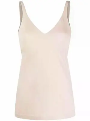 Brunello Cucinelli V-neck Tank Top With Monili Chain Detail
