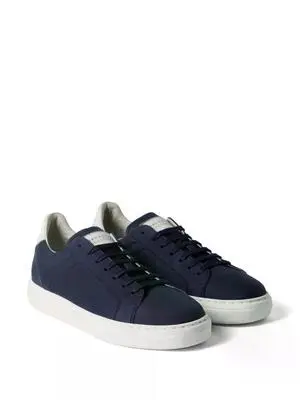 Brunello Cucinelli Calf Suede Lace-up Sneakers - Blue